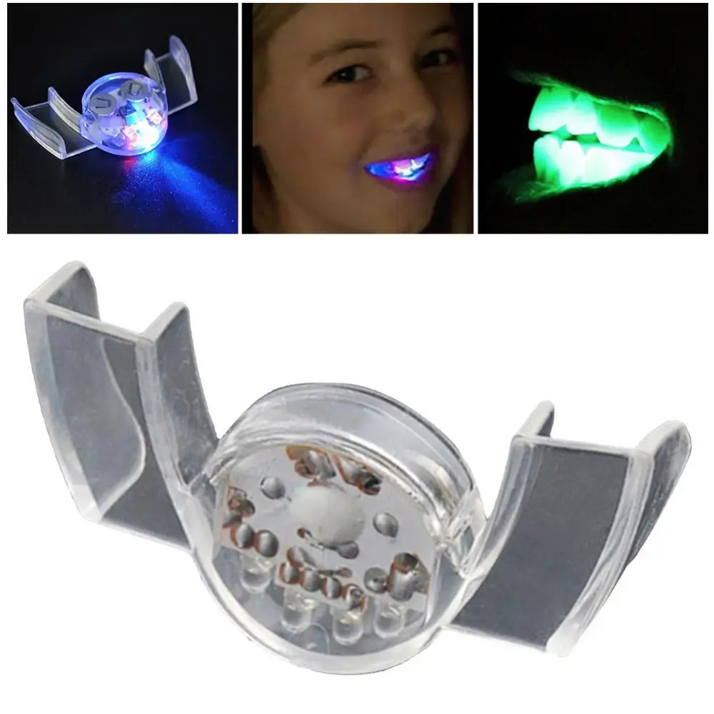 Halloween Party Flashing Glow Led Mouthpiece Teeth Light Mouth Braces ...