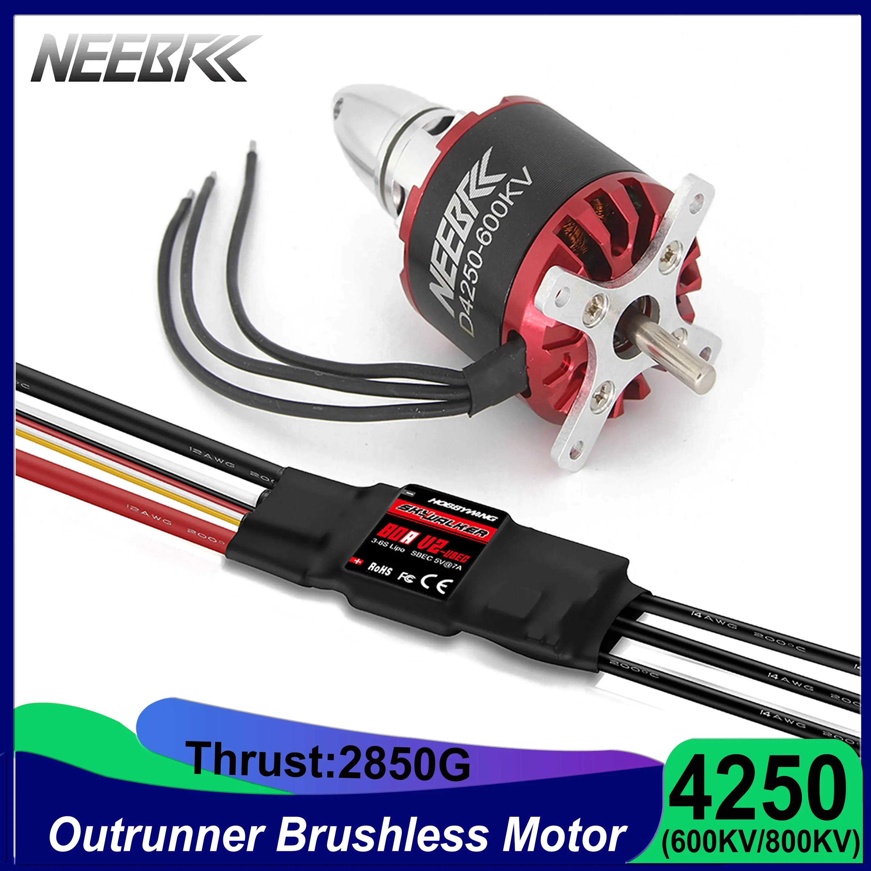 NEEBRC-4250-RC-Outrunner-Brushless-Motor-600KV-800KV-3-7S-with-80A-V2 ...