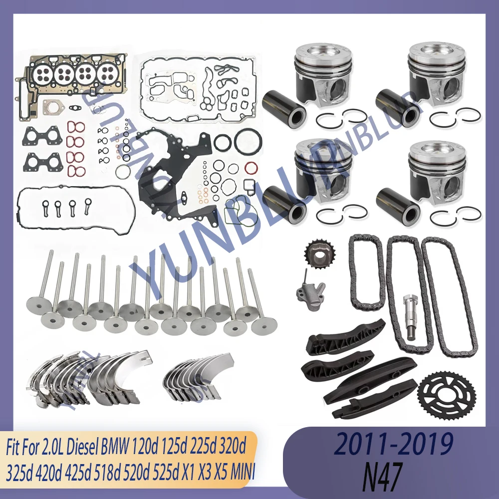 STD Piston Full Gasket Bearing Timing Chain Valve Kit Fit 2.0 L T 11-19 ...