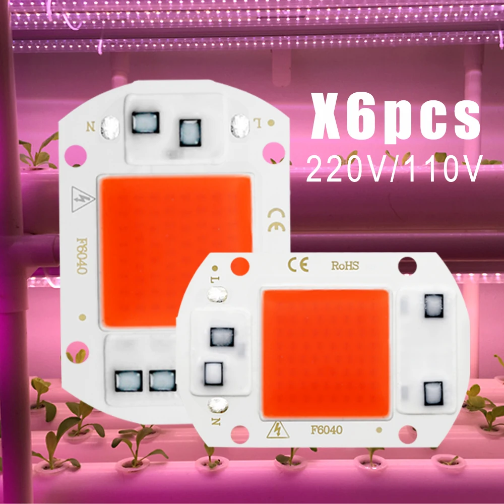 6pcs/lot LED Plant Grow Light 50W 30W 20W 10W 110V 220V Full Spectrum ...