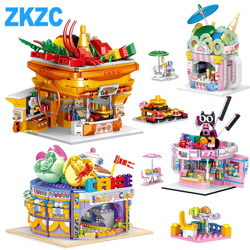 City-Street-View-Food-Store-Mini-Bricks-Coffee-Ice-Cream-Shop ...