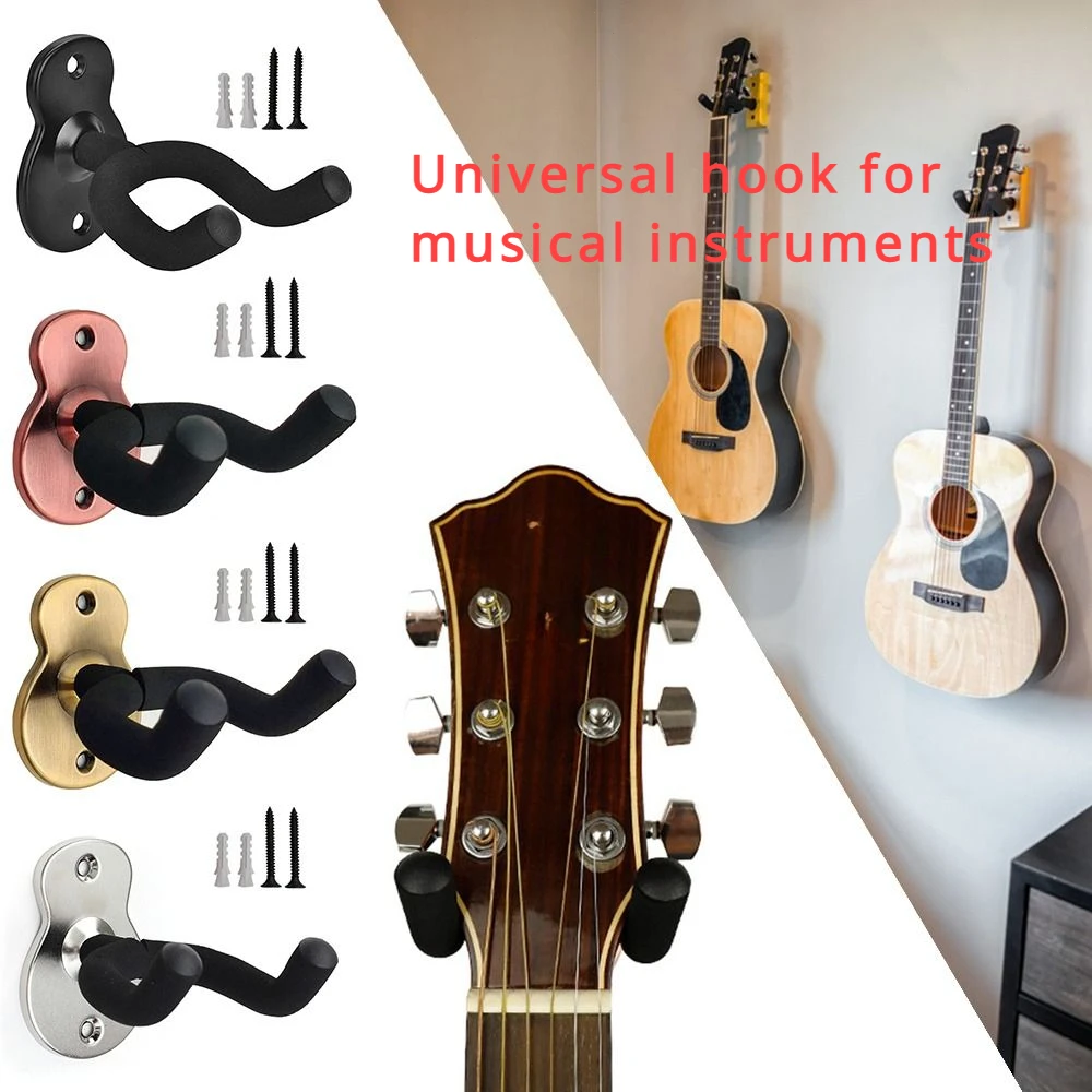 Universal Metal Guitar Hanger Hook Wall Mount Non-slip Stand Display ...