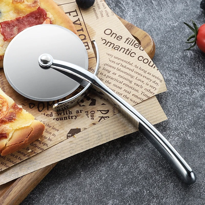 Pizza-Cutter-Stainless-Steel-Single-Wheel-Cake-Bread-Pies-Round-Knife ...