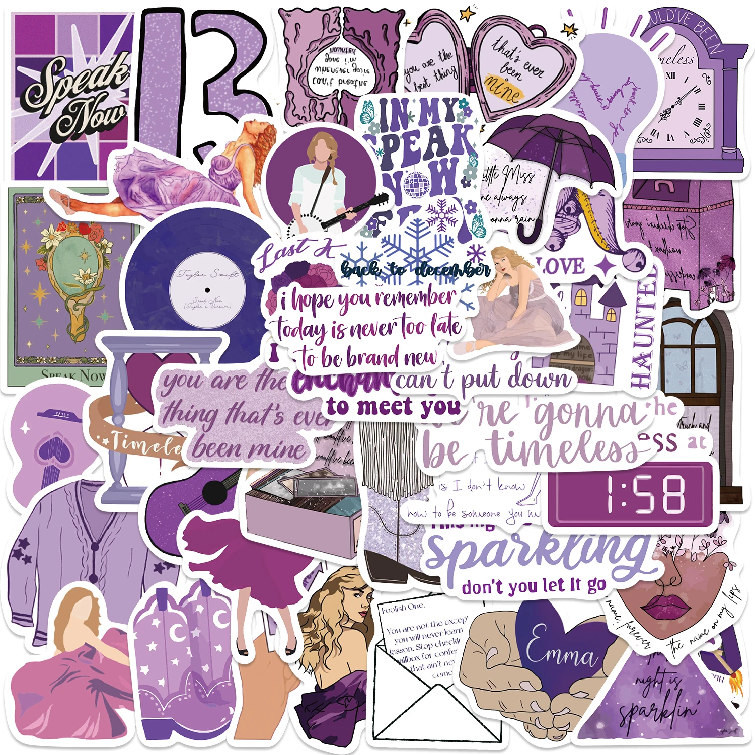 50PCS-Purple-Scrapbook-Stickers-DIY-Diary-Laptop-Luggage-Skateboard ...