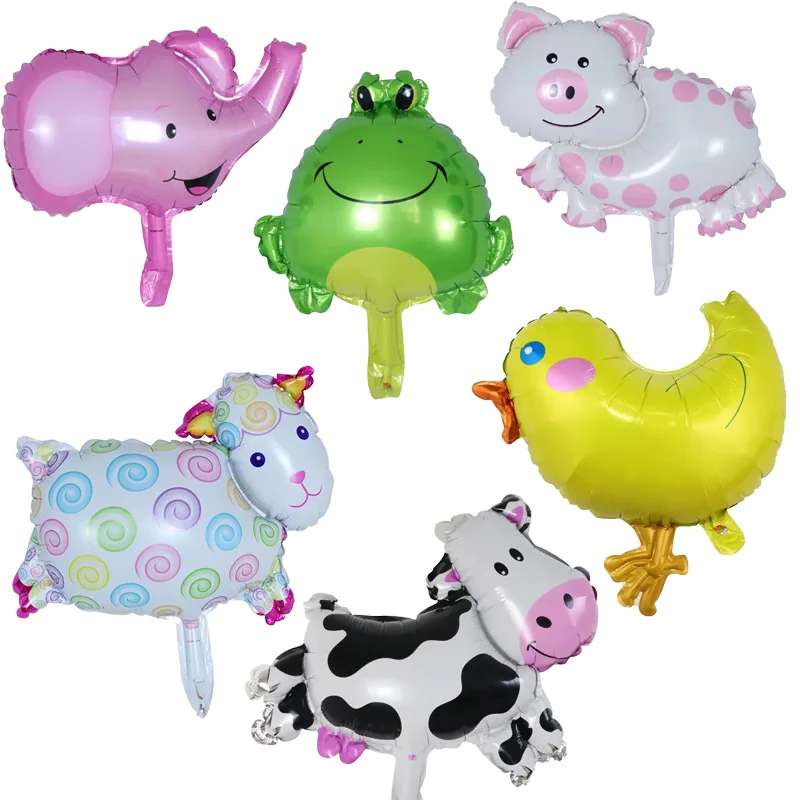 Farm-Theme-Balloons-Chicken-Pig-Sheep-Cows-Frog-Foil-Balloon-Kids ...