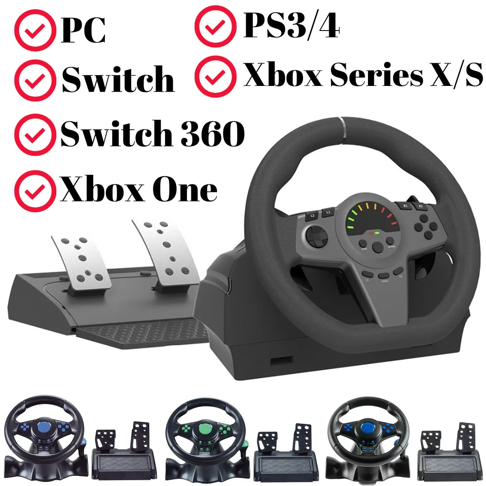 270° Gaming Simracing Car Pedal Game Steering Wheel Vibration ...