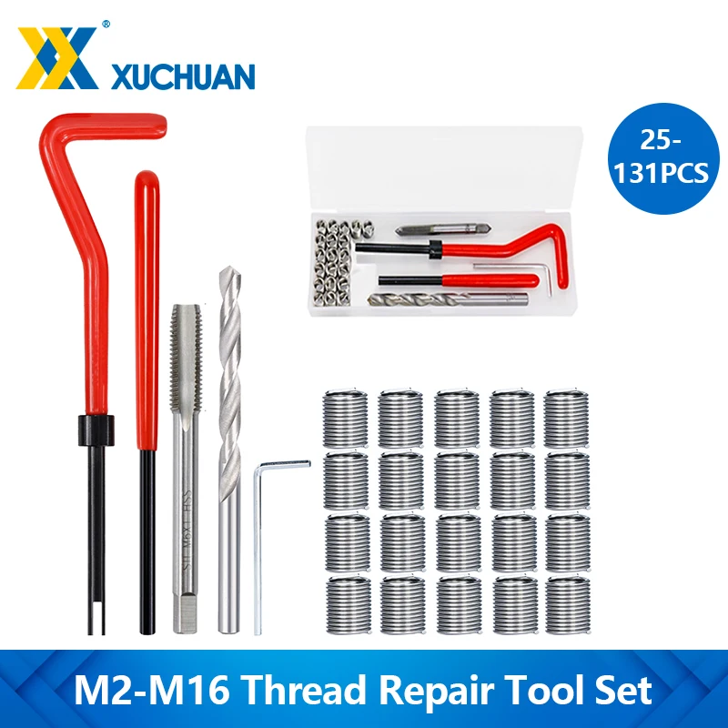 XUCHAUN-M3-M16-Thread-Repair-Tool-Kit-25-131pcs-Spanner-Wrench-Thread ...