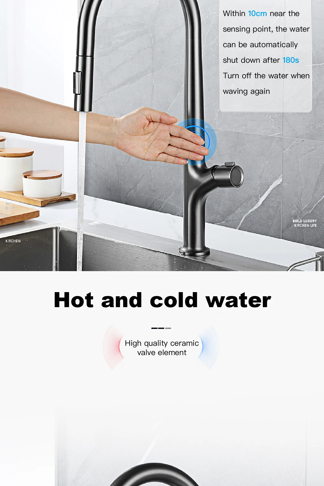 Premium touchless brass kitchen faucet - FaucetBazaar 1