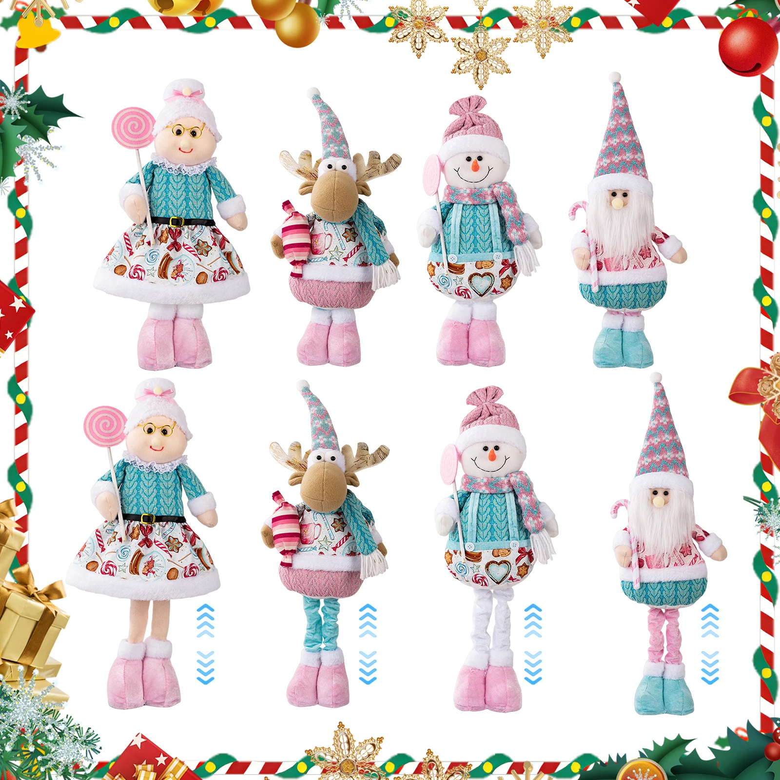 Telescopic Santa Doll with Retractable Legs Retractable Christmas Doll ...