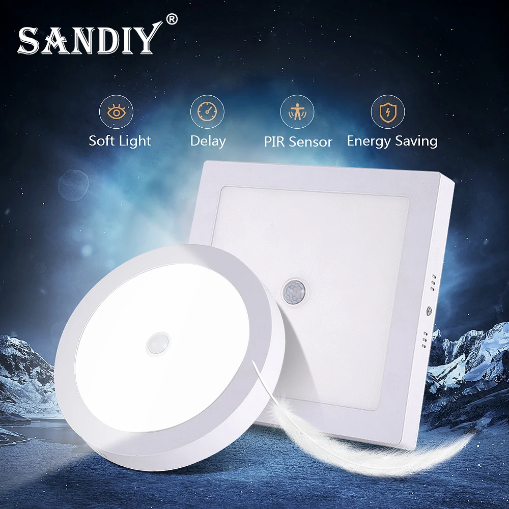 SANDIY-Ceiling-Lights-Motion-Sensor-LED-Panel-Lights-Smart-Ceiling-Lamp ...