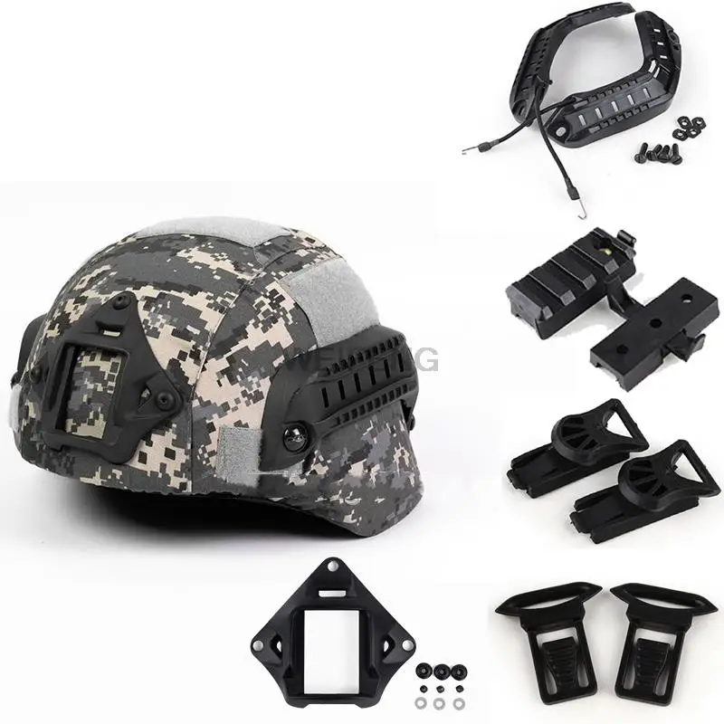 Tactical-Helmet-Guide-Rail-Goggle-Swivel-Clips-Set-Military-Fast-Helmet ...