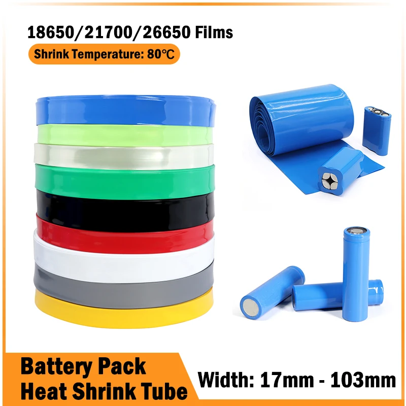 2-10M-18650-Battery-Wraps-Pack-PVC-Heat-Shrink-Tube-Width-17mm-103mm ...