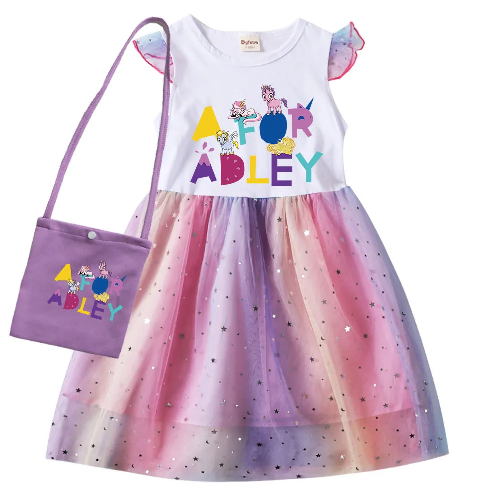 A for Adley Clothes Baby Girls Sleeveless Dresses with Small Bag Kids ...