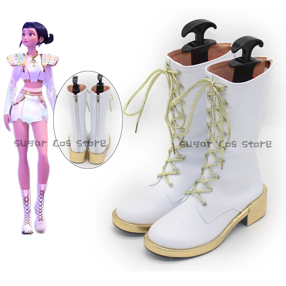Zoey Wig Anime Movie KPOP Demon Hunters Zoey Cosplay Shoes Boots KPOP ...