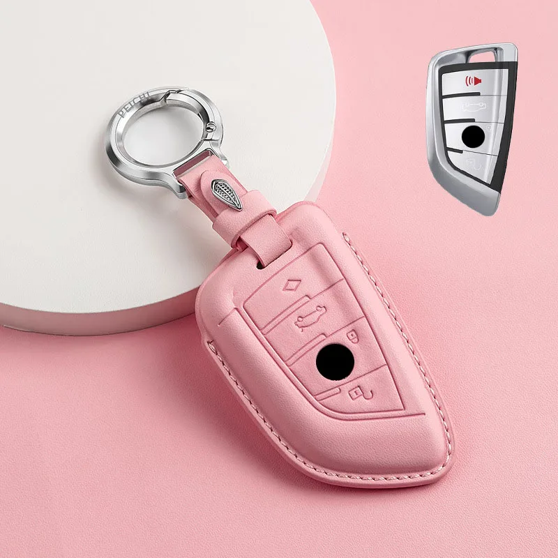 Pink Leather For BMW X1 X2 X3 X4 X5 F15 X6 F16 G20 G30 1 3 5 7 Series ...