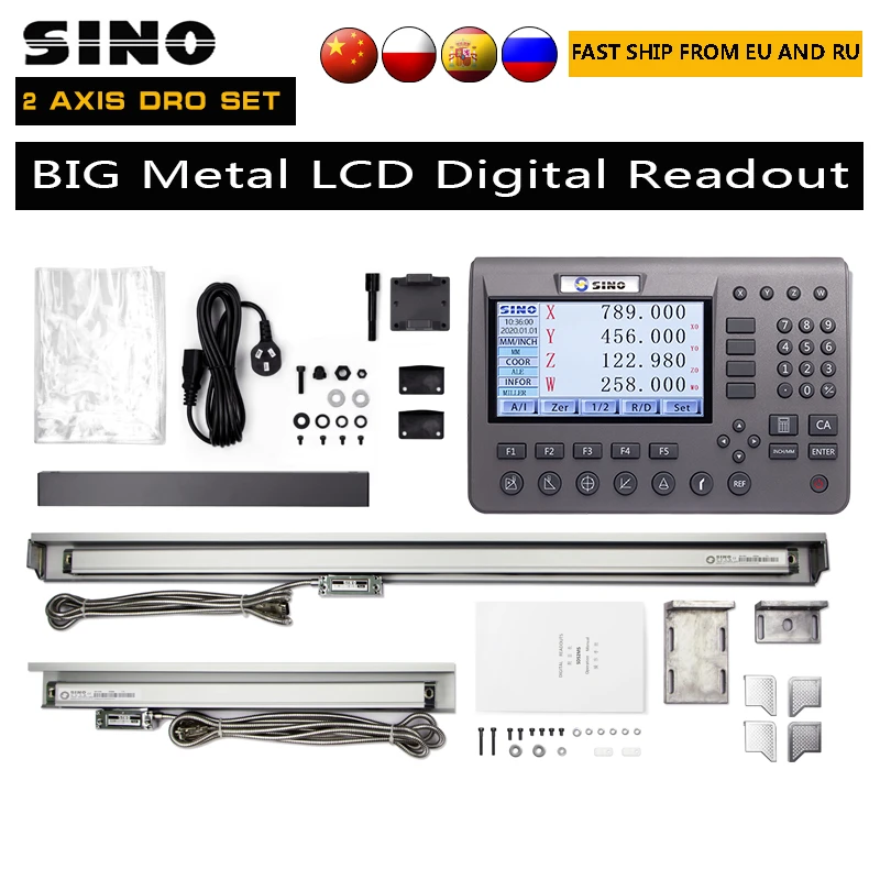 【Hot】Metal LCD Digital Readout SDS200 Set Dro Display Kit With 2 PCS Linear Scales Linear ...