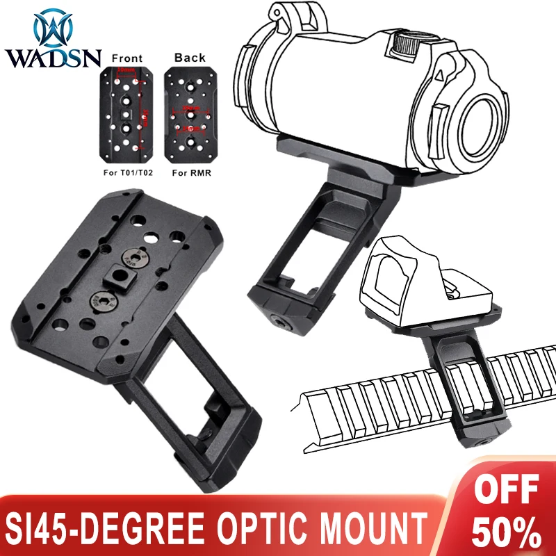 Wadsn-Airsoft-Tactical-SI-45-Degree-Optic-Mount-OM45-Offset-Scope-Base ...