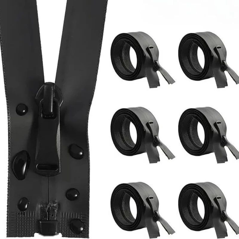2P 20-150cm 5# Waterproof Nylon Zipper Garment Invisible Double Slider ...