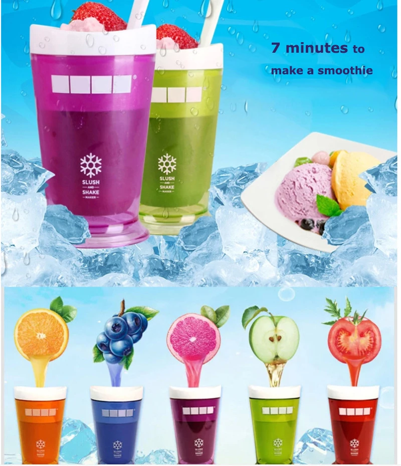 Fast Cooling Milkshake Slushie Cup Double Layer Quick-frozen Smoothies ...