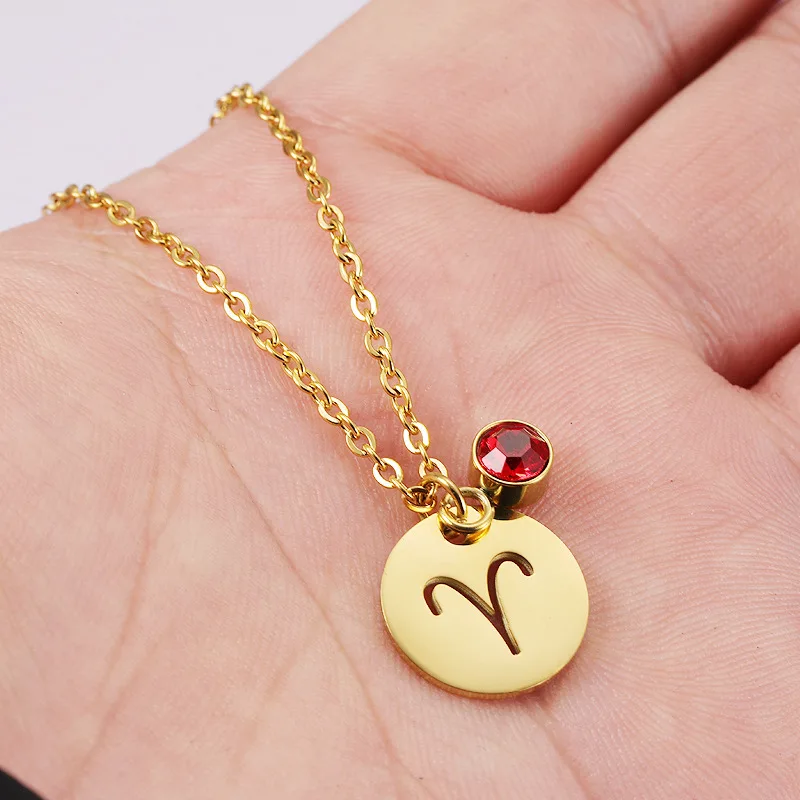 Simple and Stylish Personality Constellation Necklace Stainless Steel ...