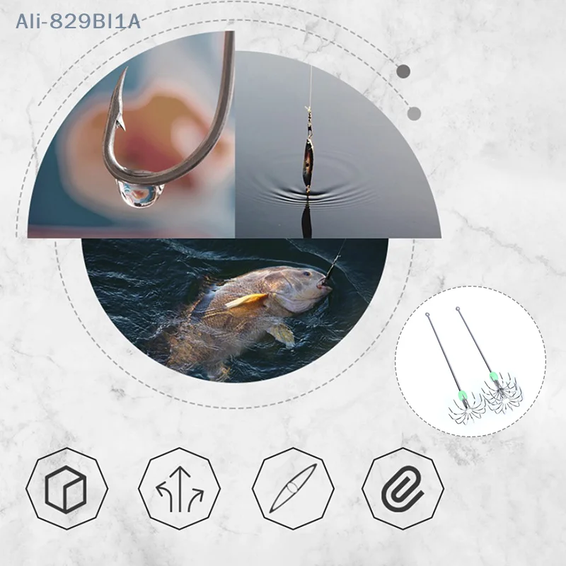 Stainless-Steel-Double-Layers-Umbrella-Hook-Squid-Octopus-Fishing-Jig ...