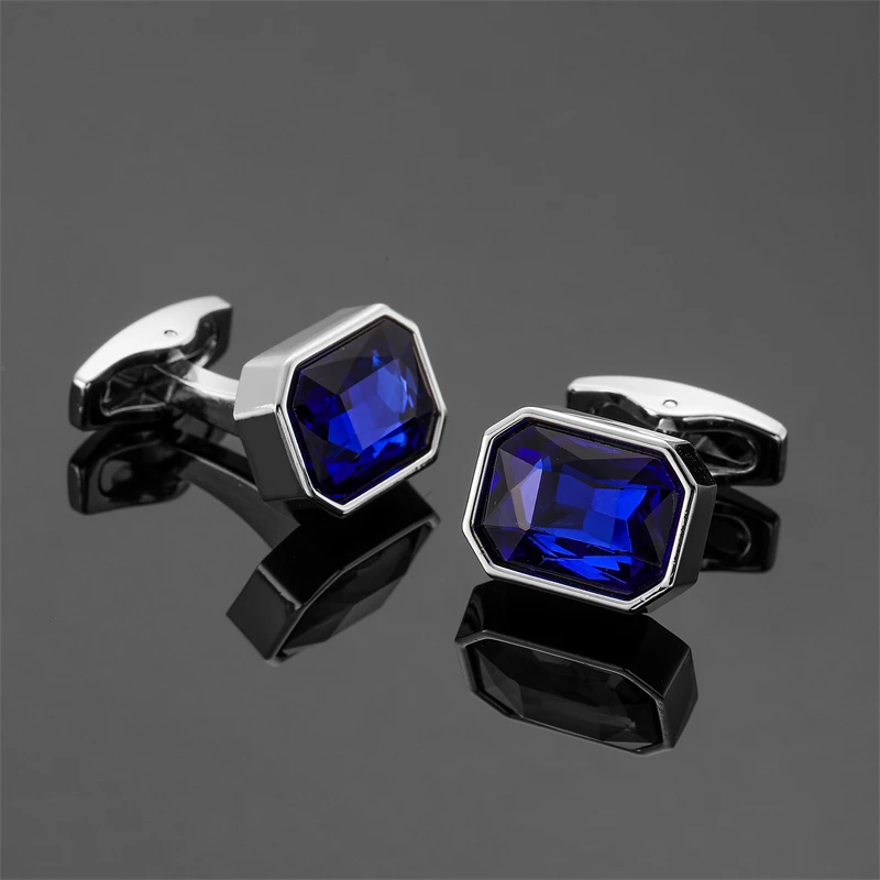 High-quality-blue-crystal-cufflinks-for-men-s-wedding-French-shirt ...