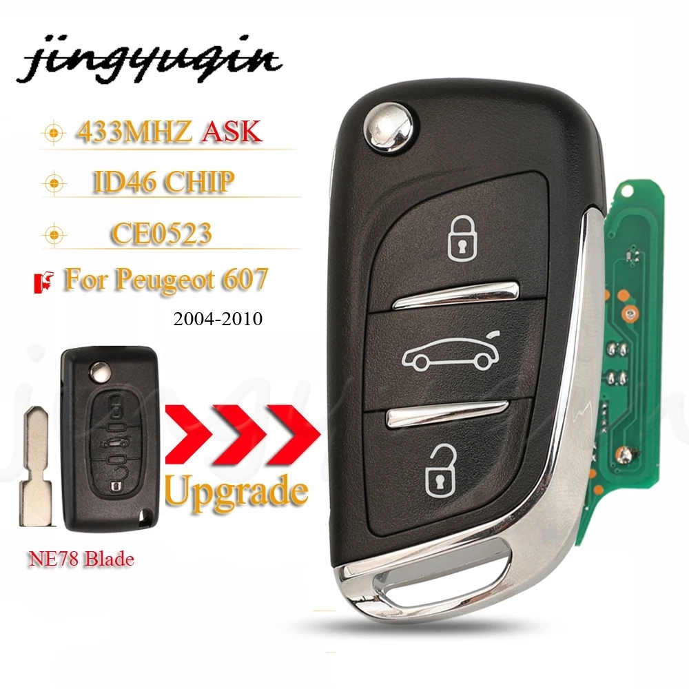 jingyuqin-3-Buttons-Modified-Flip-Car-Remote-Key-433MHZ-ID46-Chip-For ...