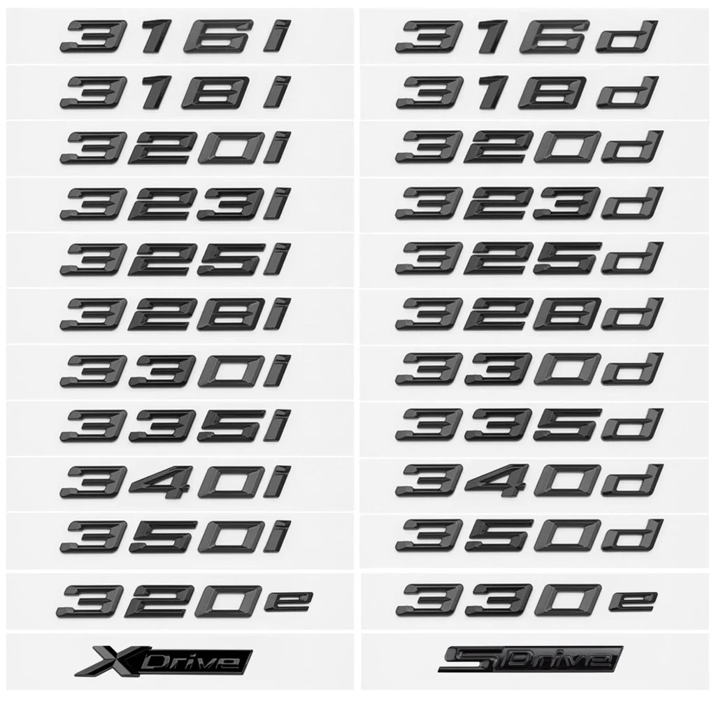 Rear Trunk Letter Emblem Sticker Number Words Logo Decal For 320i 325i ...