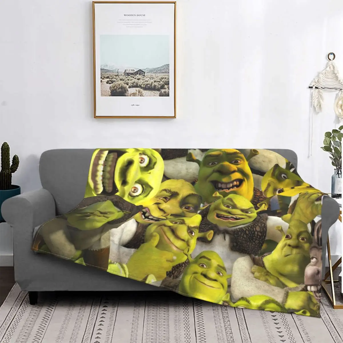 Flannel Home Bedspreads | Shrek Swamp | Flannel Throw Blanket | Shrek ...