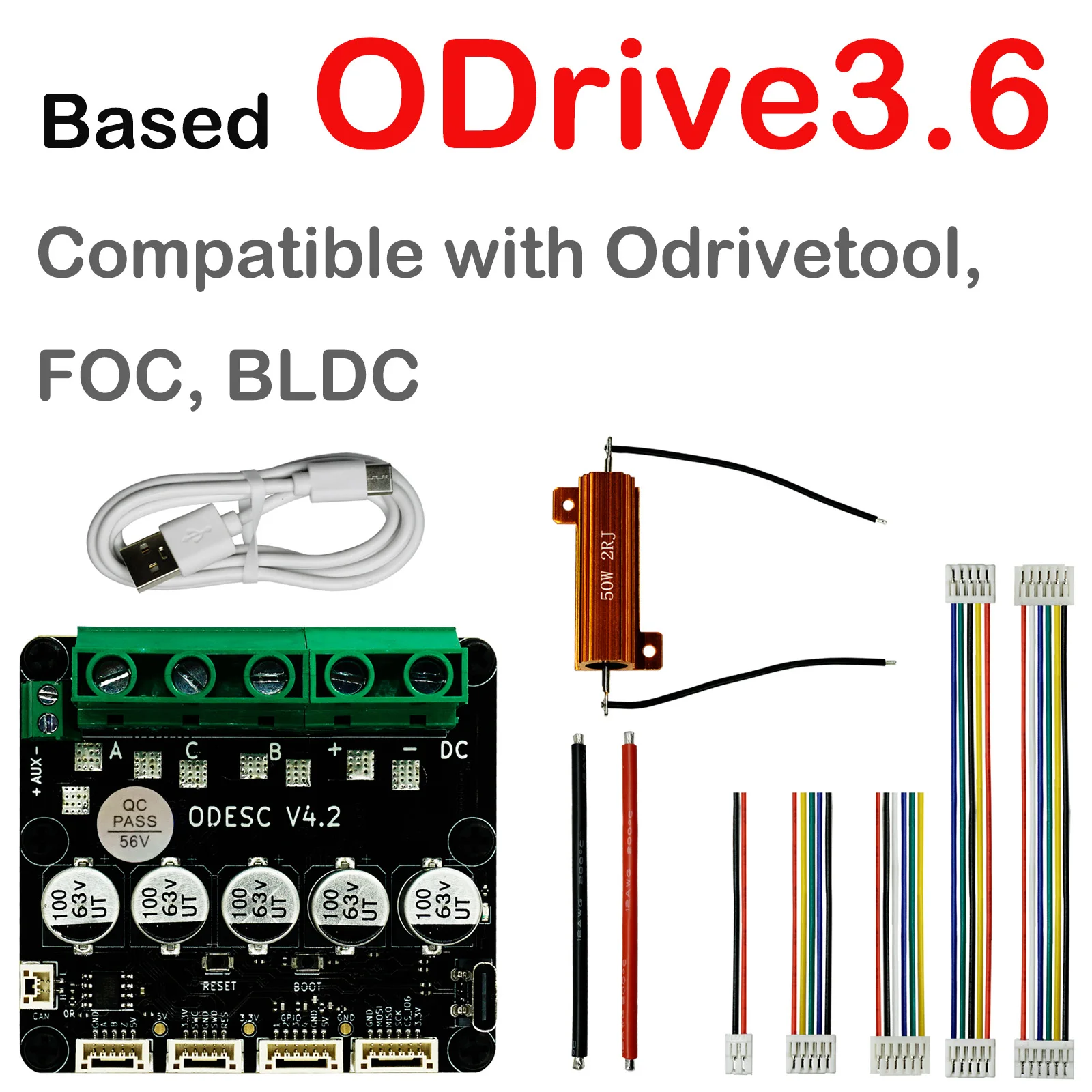 Based on ODrive 3.6 Single-drive Precision Brushless Servo Motor Controller, Compatible with ...