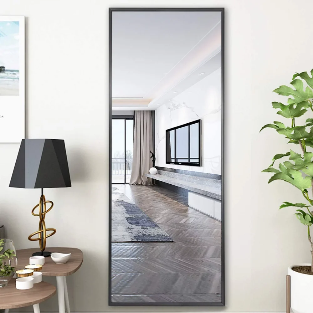 NeuType Full Length Rectangular Standing Floor Mirror with Aluminum ...