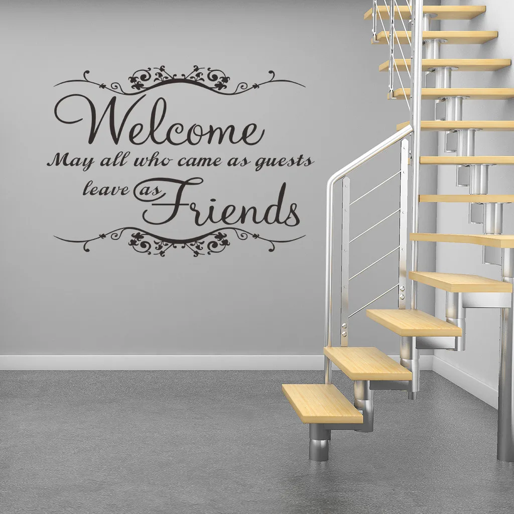 Text-Patterns-Welcome-Friend-Art-Vinyl-Mural-Home-Decor-Wall-Stickers ...