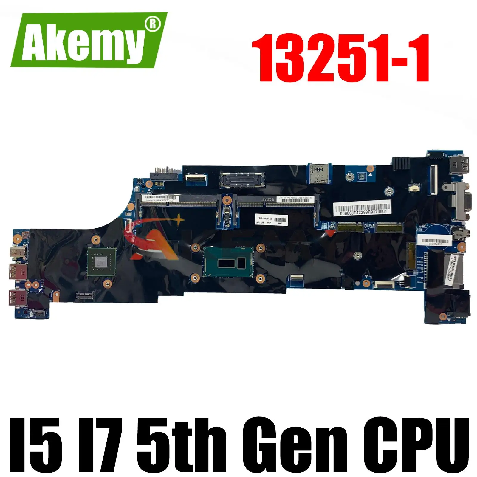 13251-1-For-LENOVO-Thinkpad-T550-Laptop-motherboard-With-I5-I7-5th-Gen ...