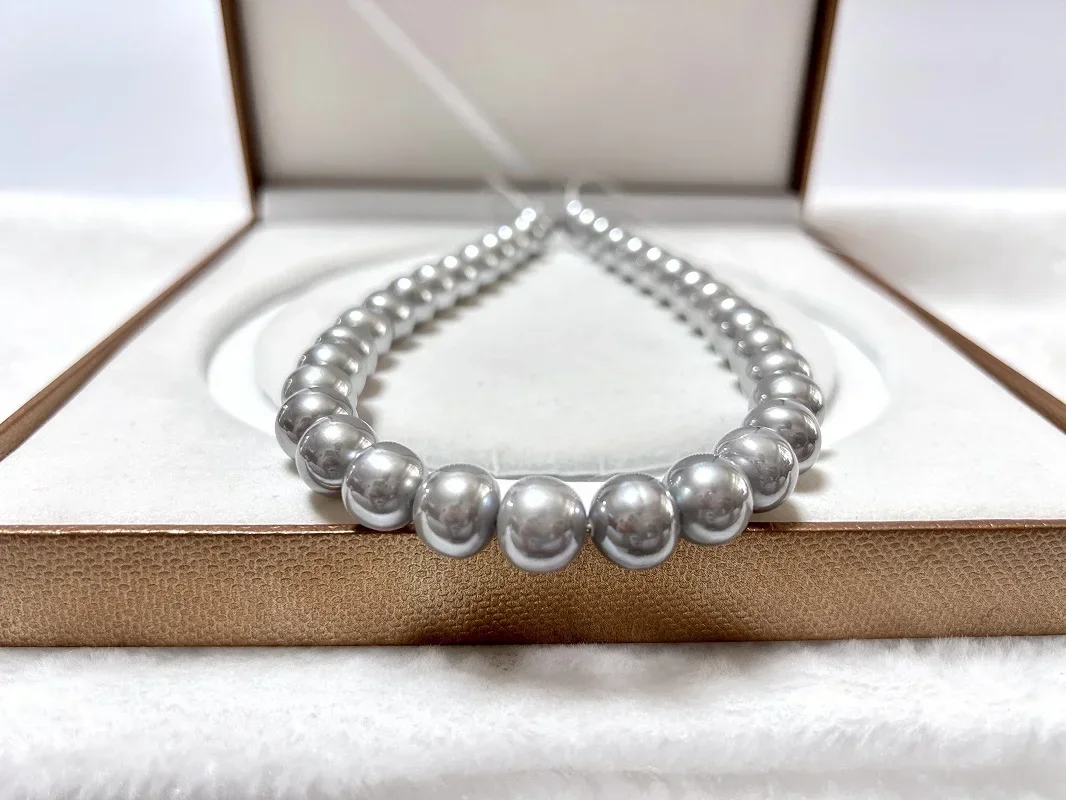 Pearl-for-Women-12-13mm-Near-Round-Luster-Natural-Sea-Silver-Gray-Pearl ...