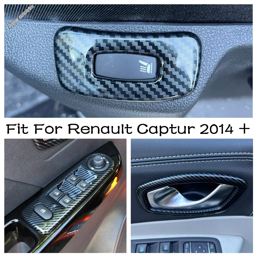 Carbon Fiber Interior Parts Fit For Renault Captur 2014 - 2018 Inner ...