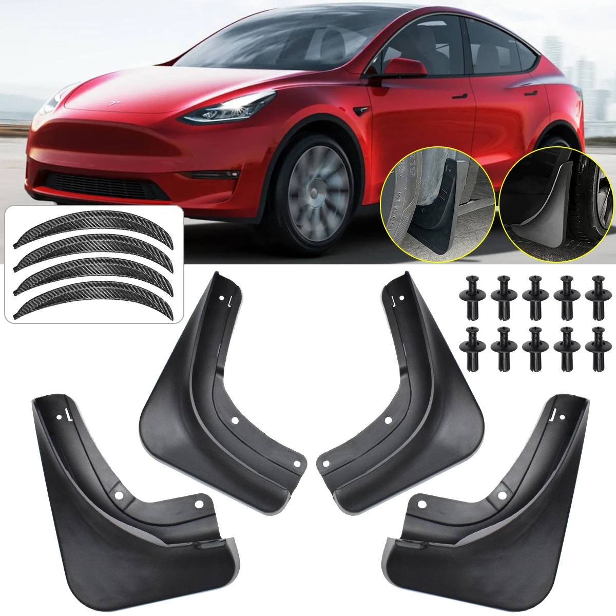 Mud Flaps Mudflaps Splash Guards Mudguards Front Rear Fender Protector ...