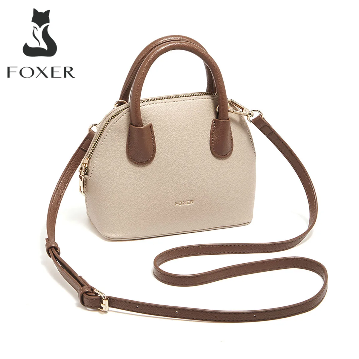 FOXER Brand Women's Handbag PU Leather Casual Female Shoulder Bag Large ...
