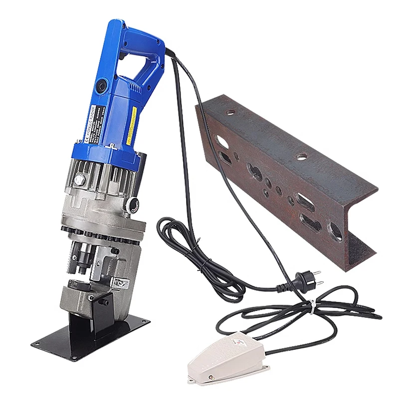 Electric-Hydraulic-Piercing-Press-Angle-Iron-Puncher-220V-Hydraulic ...