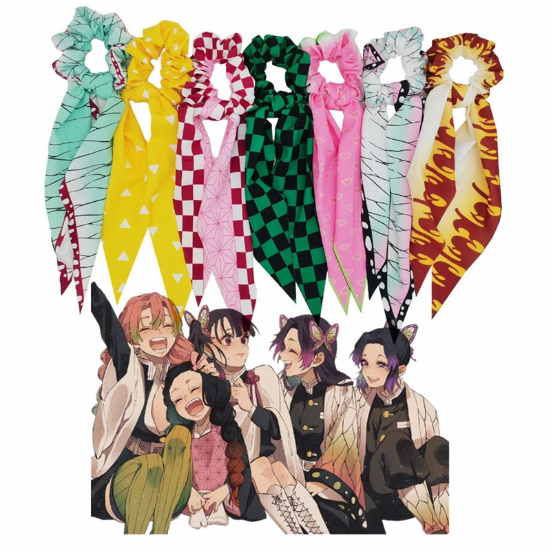 Anime Demon Slayer Kimetsu No Yaiba Cosplay Large Intestine Hair Band ...