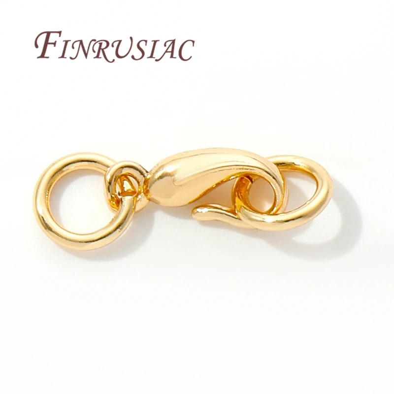 Lock For Jewelry 14K Gold Plated Clasp Hook with Open Ring Connectors ...