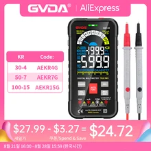 GVDA-디지털 멀티미터 9999 카운트 DMM 전압계 실제 RMS AC DC NCV 전압계 스마트 전류계, 자동 범위 정전용량 테스터