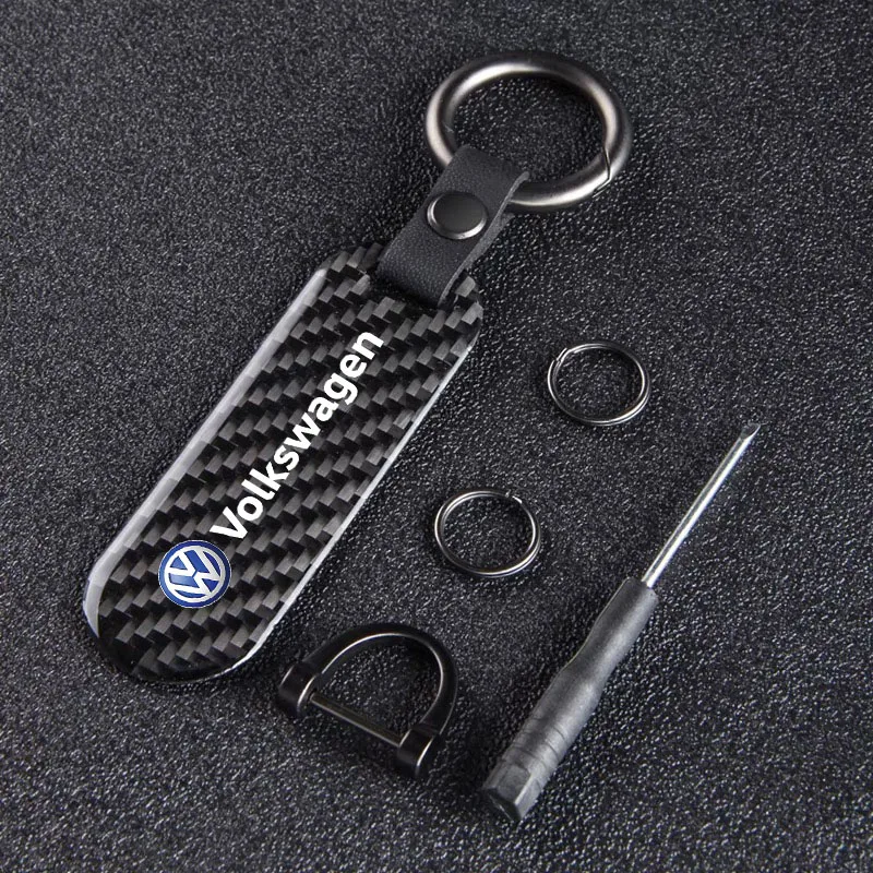 Carbon-Fiber-Key-Chain-Car-Key-High-Grade-Keyring-Pendant-For-VW-GTI ...