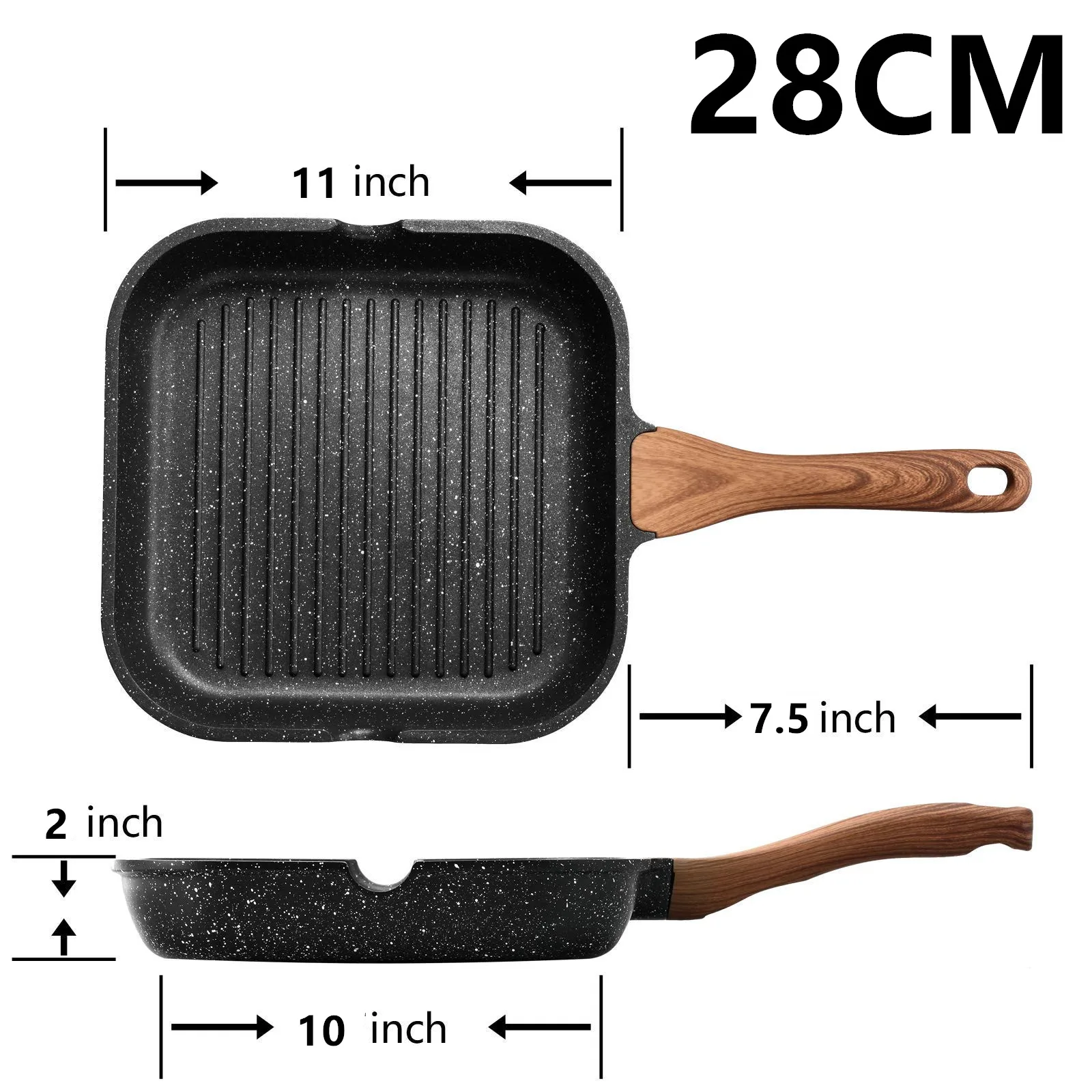Griddle Pan For Induction Stove Top 24cm Grill Pan For Stove Tops ...