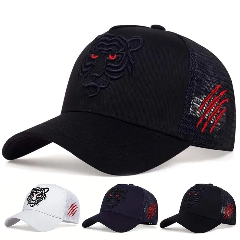 Unisex Tiger Head Embroidery Baseball Caps Spring and Autumn Outdoor ...
