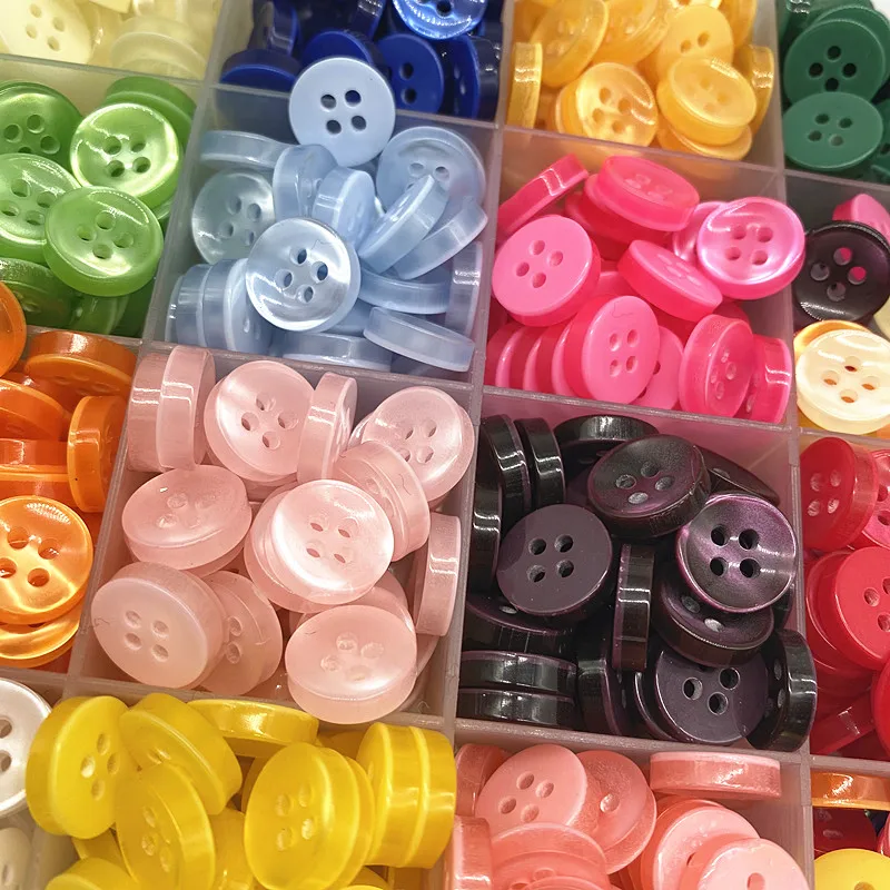 50-Pcs-11-5mm-Color-Resin-Cat-Eye-Button-Pearllight-Bowl-Shape-Four-Eye ...