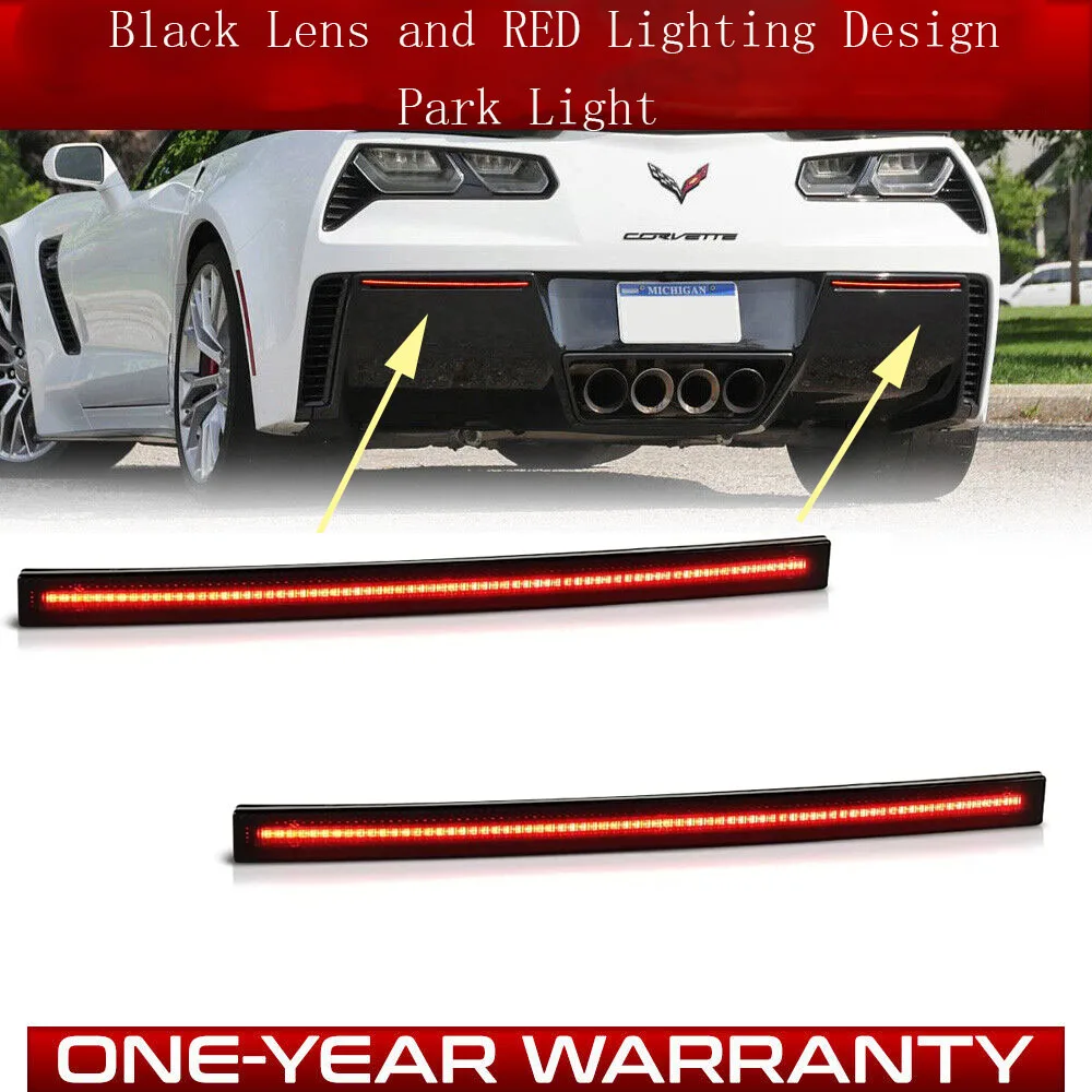 Smoked-Lens-Red-LED-Car-Rear-Bumper-Reflector-Lights-Brake-Tail-Lights ...