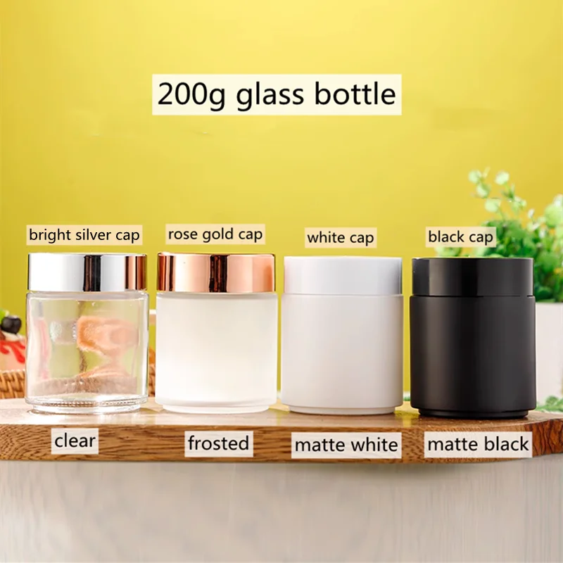 5pcs 200ml Empty Makeup Bottle Glass Jar Face Cream Jar Mask Jar ...