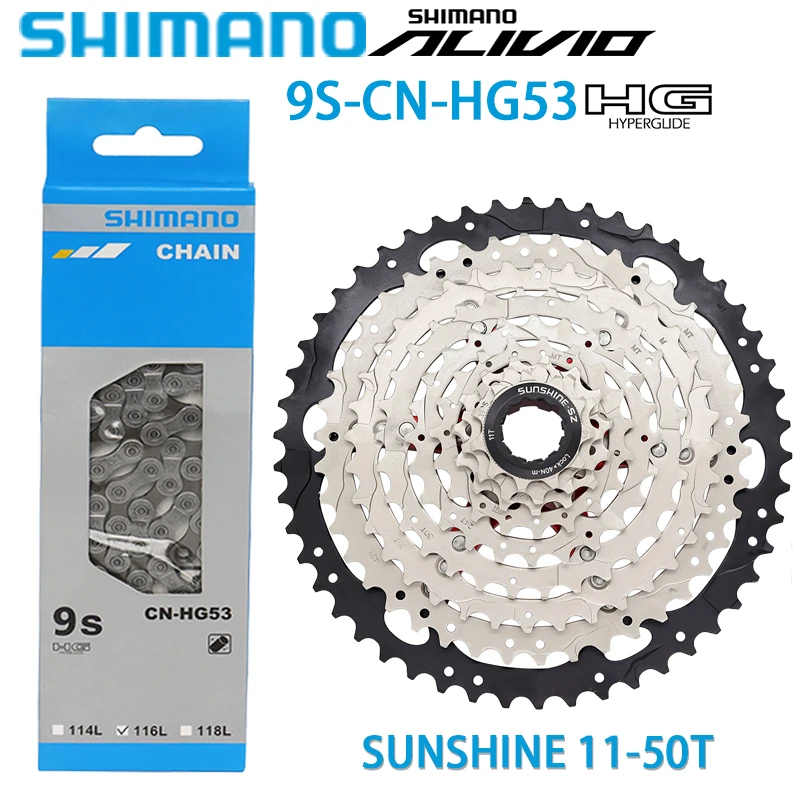 SHIMANO-ALIVIO-9-Speed-CN-HG53-Chain-For-MTB-Mountain-Gravel-Bike ...