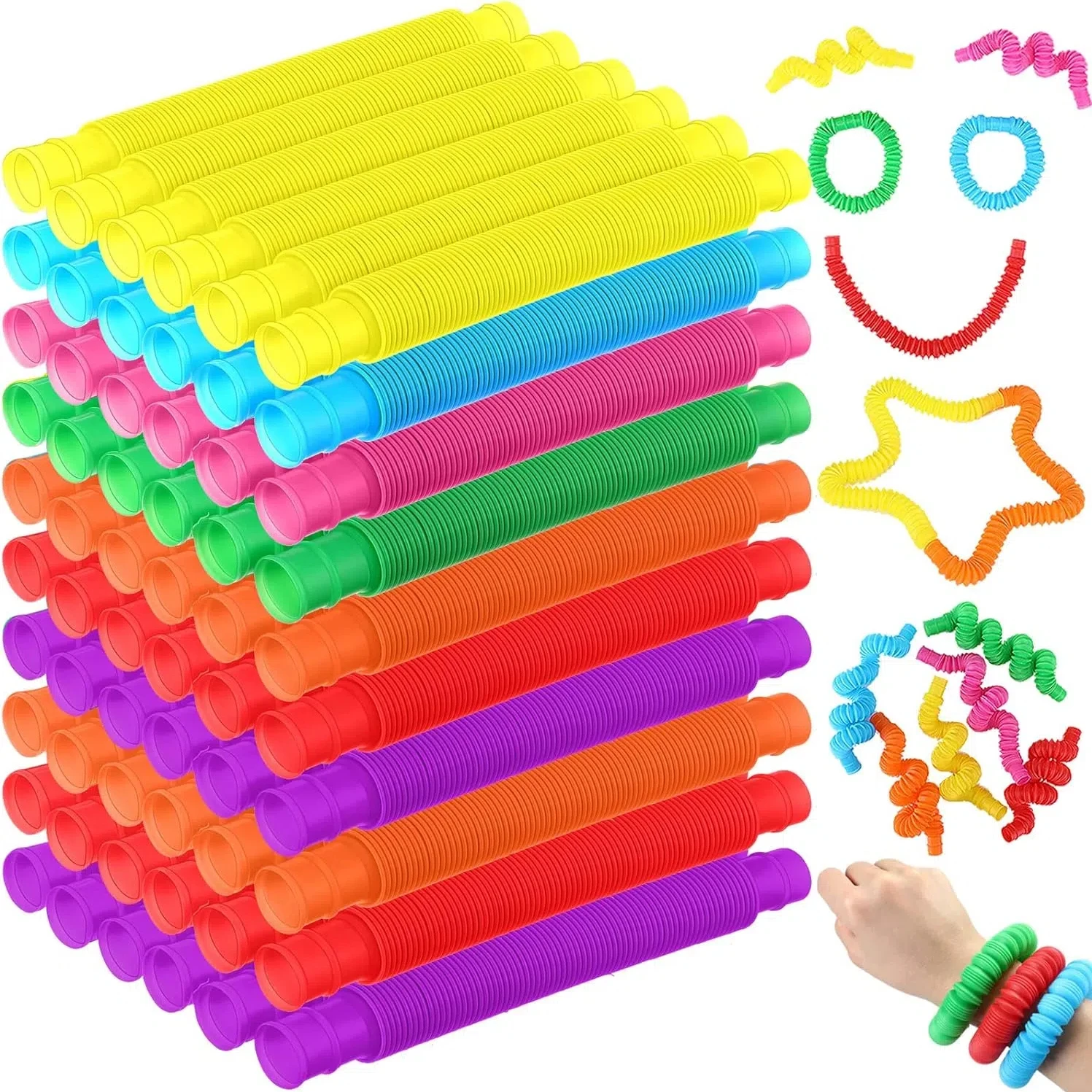8PCS-Colorful-Telescopic-Tube-Pop-Tube-Stretching-Tube-Corrugated-Tube ...