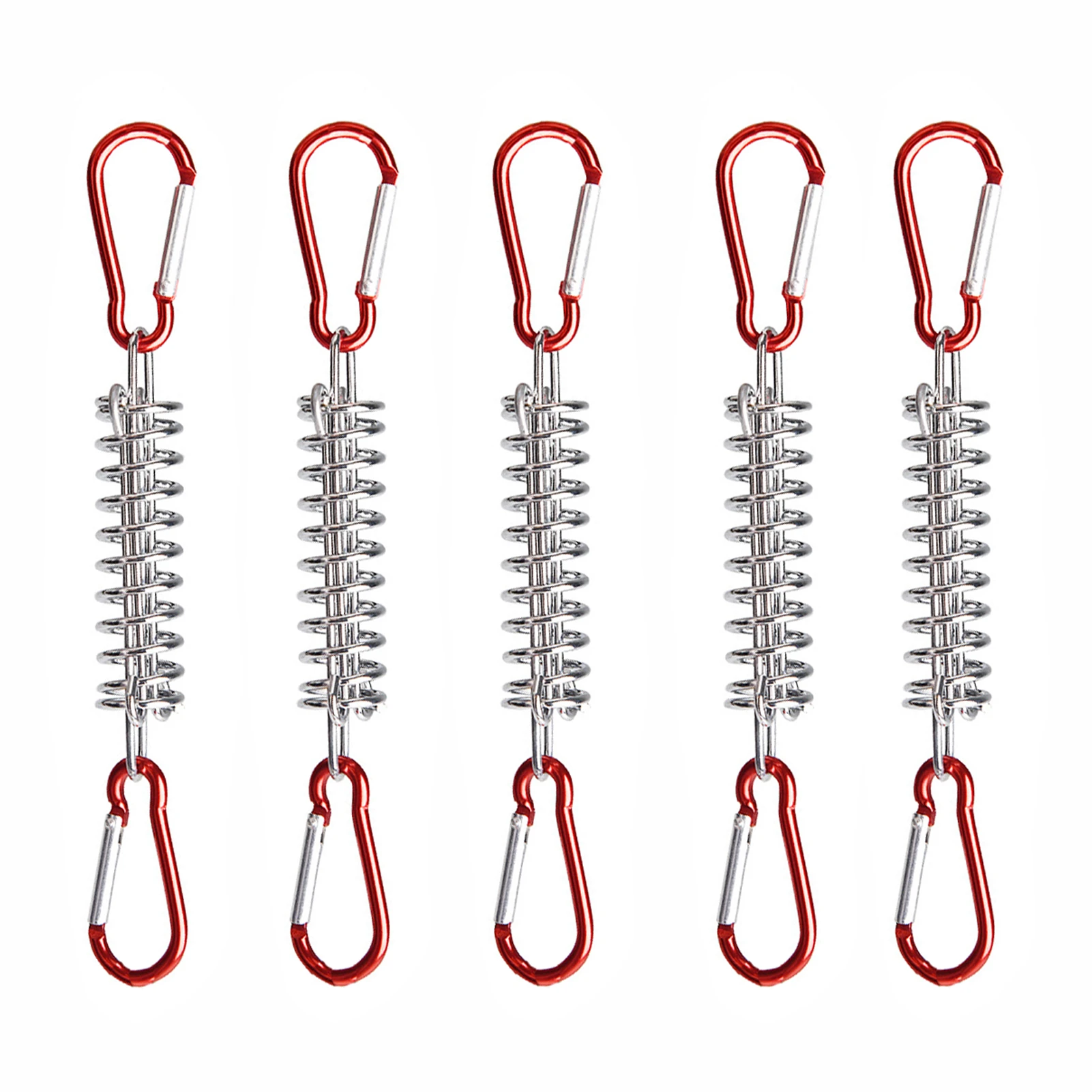 5pcs Outdoor Camping With Carabiner Steel Tent Rope Tightener Awning ...